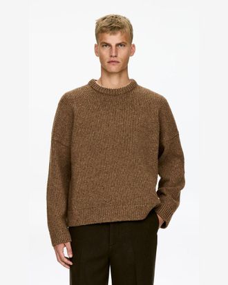 Arket Wollpullover Mit Rundhalsausschnitt -Braun