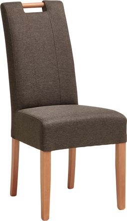 Livetastic Stuhl, Dunkelbraun, Holz, Textil, Buche, massiv, eckig, 46x101x62 cm, mit Griff, Esszimmer, St&uuml;hle, Esszimmerst&uuml;hle, Vierfu&szlig;st&uuml;hle