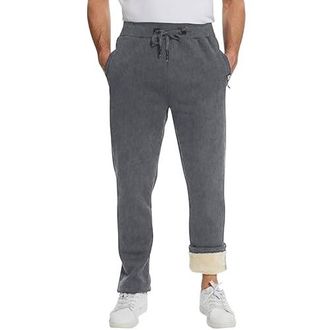 Generic Pantalon de jogging pour homme - Pantalon en polaire doubl&eacute; - Pantalon de jogging athl&eacute;tique dhiver chaud, gris, XXL