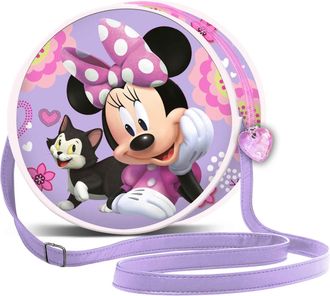 Disney Minnie Maus Cat-Runde Umhängetasche, Lila, 18,5 x 18,5 cm
