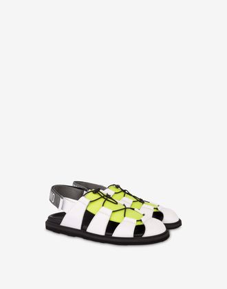 Moschino Sandales en cuir de veau et nylon - Blanc