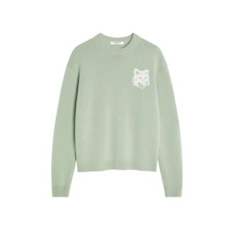 Maison Kitsun&eacute; Fox Head Intarsia Merino Jumper - - Knitwear - Herren - Gr&uuml;n - XS