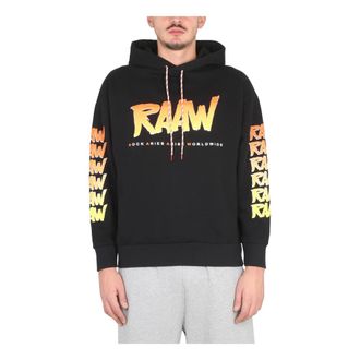 Aries Homme, Sweatshirts et sweats &agrave; capuche, Noir, Taille: XL Felpa Cappuccio Raaw
