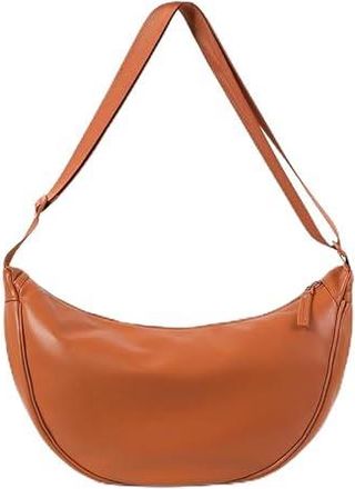 Generic Sac &agrave; main polyvalent en cuir synth&eacute;tique de grande capacit&eacute;, demi-lune pour femme, travail, shopping, voyage, usage quotidien, Orange, 400.00x250.00x