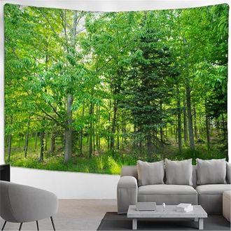 Generic Tenture Murale Arbre Tapisserie Murale Paysage Vert 250x200 cm Tissu Mural Wall Art Tapestry Décoration Poster pour Chambre Salon B-3770