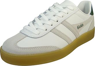 Gola Viper Damen-Sneaker aus Leder, Wei&szlig;/Evergreen/Gum, 39 EU