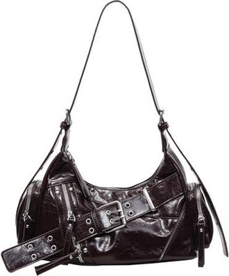 Generic Kexpery Sac &agrave; Bandouli&egrave;re Y2K PU Femme Style Punk avec Boucle de Ceinture Sac de Voyage, Shopping, Quotidien