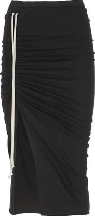 Rick Owens Femme, Jupes, Noir, Taille: 38 FR Soft Edfu Midi Skirt