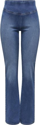 Only Carmakoma Damen Carroyal Mid Waist Flared Legging, Medium Blue Denim, 46W x 32L