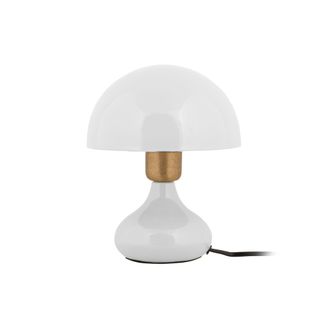 Leitmotiv Tischlampe Binc - Weiß - 17.5x17.5x23cm - Rund - Eisen - Tischleuchte Wohnzimmer & Schlafzimmer - Tischlampen modern