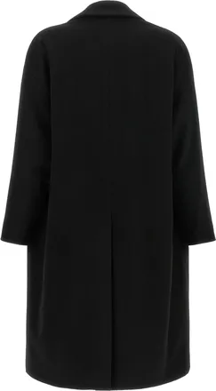 Alberto Biani Double-Breasted Wool Coat - Black