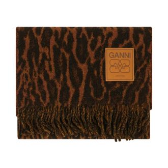 Ganni Sciarpa in lana animalier - - Accessories - Damen - Braun - ONE SIZE