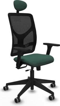 Piqueras y Crespo Stuhl f&uuml;r &Uuml;berwachungsh&uuml;tten mit 3D-Armen, h&ouml;henverstellbarer Lendenwirbelst&uuml;tze und festem Kopfteil, ausgestattet mit Syncro/Traslack und Schneidscha