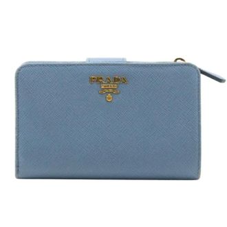 Prada Portefeuille en tissu Pre-owned - Femme - Pre-owned - Bleu - Taille: ONE Size