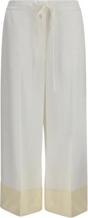 Toteme Satin-Hose mit Kordelzug - - Trousers - Damen - Wei&szlig; - XS