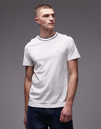 Lacoste Relaxed-Fit-T-Shirt in Wei&szlig; mit gleichfarbigem Logo