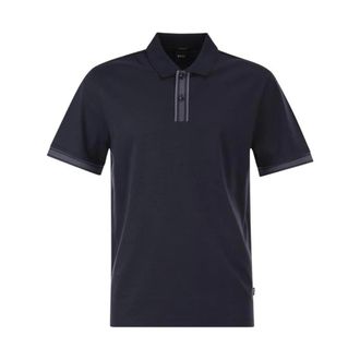 HUGO BOSS Polohemd aus Baumwolle mit Kontrast-Buttonleiste - - Tops - Herren - Blau - M