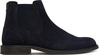 Tommy Hilfiger Klassische Stiefeletten Corporate Dressy Suede Chelsea FM0FM05953 Dunkelblau
