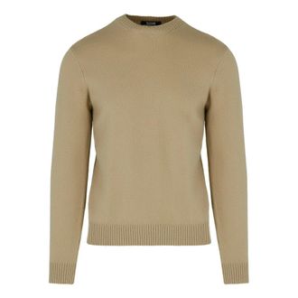 Bomboogie Homme, Pulls, Beige, Taille: M Pull ras du cou en laine m&eacute;rinos