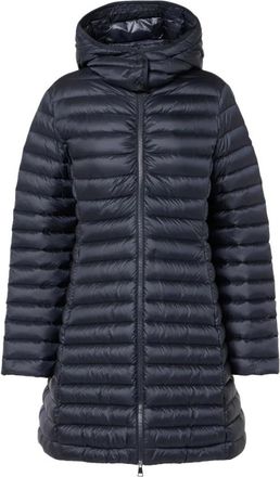 Moncler Lange Daunenjacke mit Kapuze Marineblau - - Jackets - Damen - Blau - S