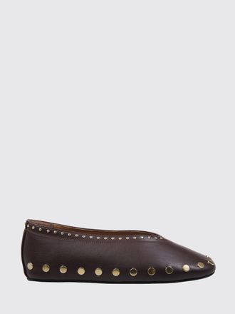 Ganni Ballerines Jenny en mati&egrave;res recycl&eacute;es avec clous appliqu&eacute;s