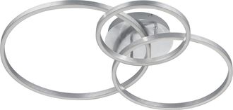 Trio Leuchten LED Deckenleuchte Winona 670810607, Metall Nickel matt, inkl. 56 Watt LED, Fernbedienung, Dimmer, Farbwechsel, Nachtlicht