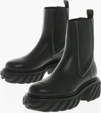 Off-white Chelsea TRACTOR MOTOR Stiefel aus Leder mit 6cm Tracksohle Off-White