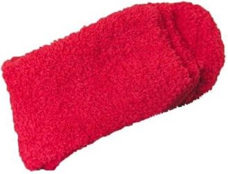 Generic Chaussettes dhiver &eacute;paisses unies en fibre de corail jusquau milieu du mollet Chaussettes en tissu &eacute;ponge pour homme Noir, rouge, taille unique
