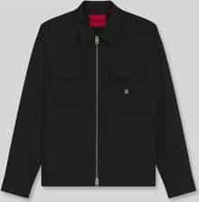HUGO BOSS Oversized Fit Hemdjacke mit Label-Detail Modell Elack