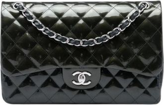 Chanel Sac port&eacute; &eacute;paule Pre-owned Double Flap - Femme - Pre-owned - Vert - Taille: ONE Size