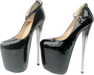 Generic YUJIEBB Chaussures &agrave; talons hauts pour femme - Grande taille 34-50 - 19 cm, Noir 19 cm, 35.5 EU