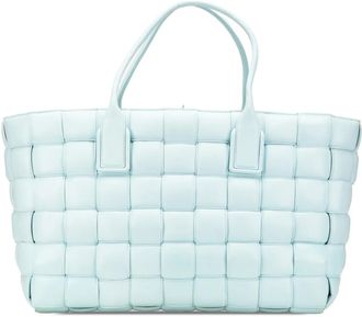 Bottega Veneta Shopper - Large Lambskin Intreccio Padded Tote - Gr. unisize - in Blau - f&uuml;r Damen