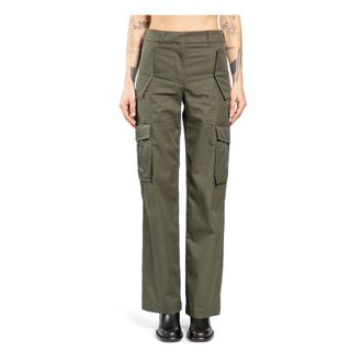 Burberry Cargo-Hose aus Gabardine mit Karobesatz - - Trousers - Damen - Gr&uuml;n - 2XS
