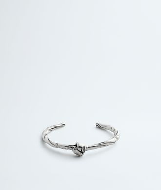 Bottega Veneta Bracelet manchette Knot petit format - Argent&eacute; - Femme - S