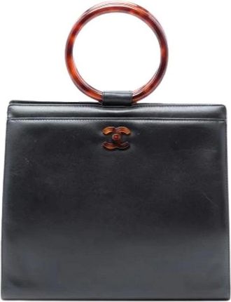 Chanel Sac &agrave; main vintage en cuir Pre-owned - Femme - Pre-owned - Noir - Taille: ONE Size