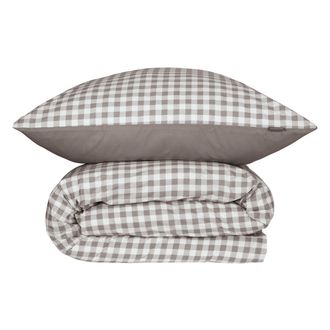 Schiesser Bettw&auml;scheset Vichy | 2-teilig | Kariert | Renforc&eacute; | 100% Baumwolle | Oeko-Tex Zertifiziert | Rei&szlig;verschluss | 135x200cm + 80x80cm | Grau
