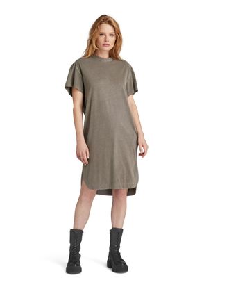 G-Star G-Star RAW Damen Overdyed Loose T-Shirt Kleid, Braun (Turf gd D24483-D610-C982), XL