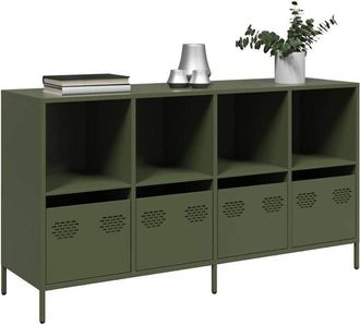vidaXL Vidaxl - Buffet vert olive 135x39x73,5 cm acier lamin&eacute; &agrave; froid