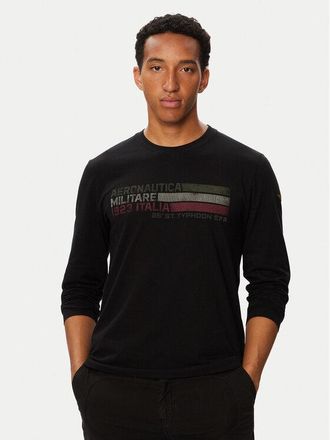 Aeronautica Aeronautica Militare Longsleeve 262TS2571UJ00641 Schwarz Regular Fit