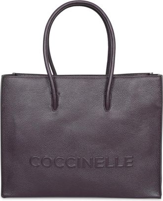 Coccinelle Femme, Sacs, Brun, Taille: ONE Size Sac fourre-tout en cuir grainé