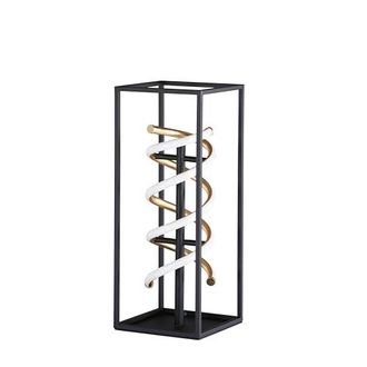 Fischer & Honsel Tischleuchte, Gian | schwarz/gold| L: 20 cm, B: 20 cm, H: 50 cm| mit Taster stufenlos dimmbar| Farbtemperatureinstellung| 1x LED 11 Watt 2700/3350/400