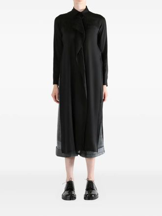 Yohji Yamamoto robe &agrave; volants - Noir