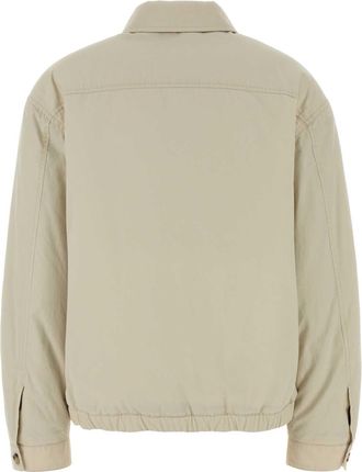Miu Miu Womens Ivory Cotton Jacket Sabbia Giubbini