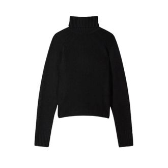 Patrizia Pepe Femme, Pulls, Noir, Taille: 40 FR Essential Pull en maille col roul&eacute; tiss&eacute;