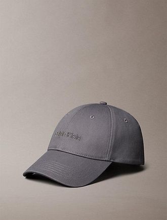 Calvin Klein Logo-kappe Aus Twill - Granite Gray - Herren - Einheitsgr&ouml;&szlig;e