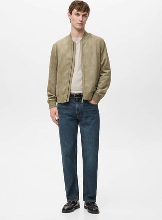 Mango Veste bomber effet daim kaki - Homme - XXL - MANGO MAN