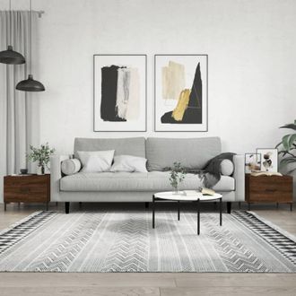 vidaXL Vidaxl - Couchtische 2 Stk. Braun Eichen-Optik 50x50x40 cm Holzwerkstoff