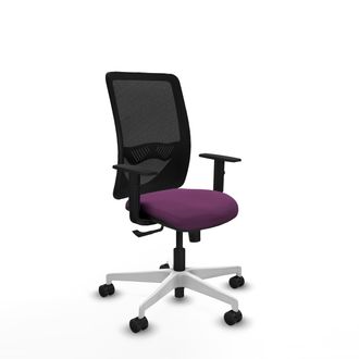 Piqueras y Crespo Idealer Arbeitsstuhl Zulema mit 1D-Armen, h&ouml;henverstellbare Lendenwirbelst&uuml;tze, ausgestattet mit Sincro 3 Positionen und Schneideschaum, Schwarz/Viole