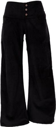 Guru Shop Cordhose mit Leicht Ausgestelltem Bein - Schwarz, Damen, Baumwolle, Size:S