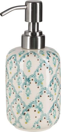 Tranquillo Seifenspender handbedruckte Keramik Oriental, 16 x 7.5 x 7.5 cm